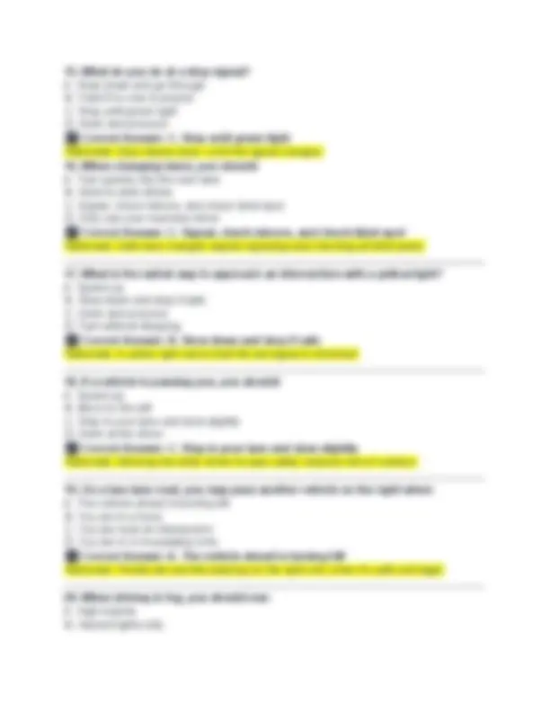 Drivers Ed (Final Exam Practice) EXAM 2025 | ACTUAL REAL EXAM ACCURATE ...