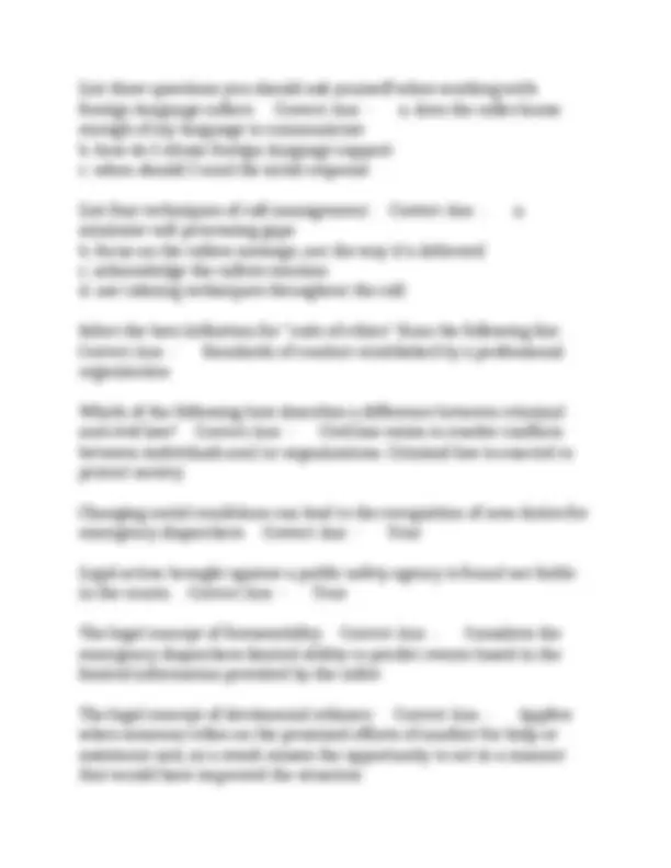 EMD Test - Questions With Detailed Solutions | Exams Nursing | Docsity