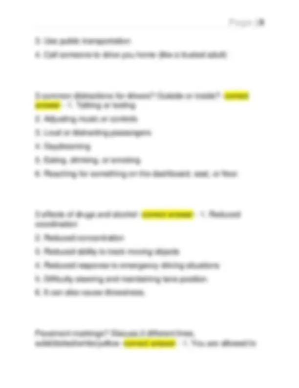 FLVS DRIVER'S ED DBA TEST 2025 QUESTIONS AND ANSWERS. | Exams Transport ...