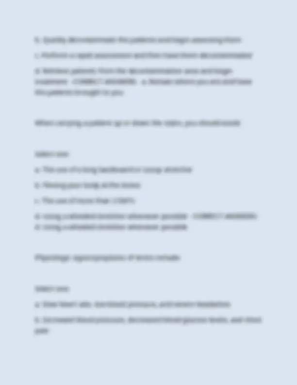 EMT BLOCK 1/TRIAGE: EXAM QUESTIONS, 2025/2026 WITH CORRECT/ACCURATE ...