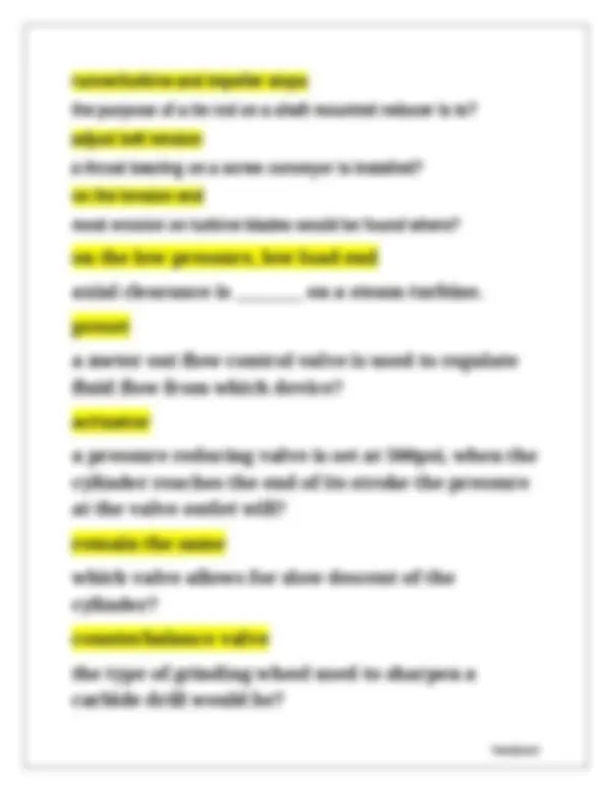 Millwright Level 4 Practice Exam Test Review With 100% Correct And ...