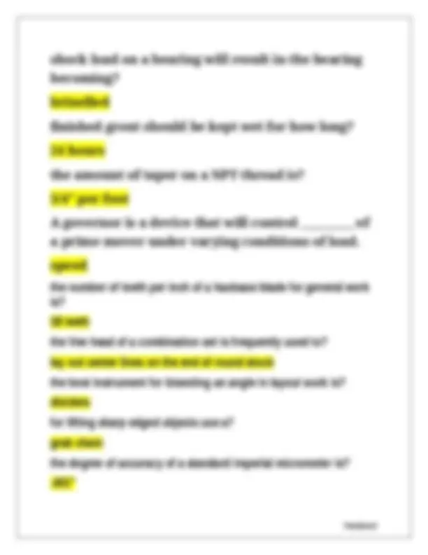 Millwright Level 4 Practice Exam Test Review With 100% Correct And ...