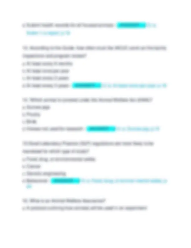 LAT (LABORATORY ANIMAL TECHNICIAN) CERTIFICATION EXAM QUESTIONS WITH ...