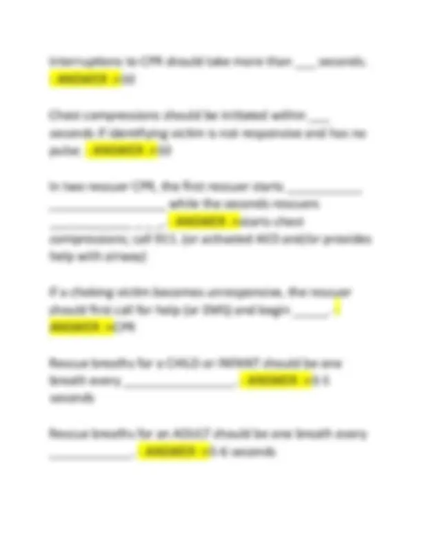 CPR TEST (25 QUESTIONS & ANSWERS) LATEST VERSION UPDATED & REVISED ...