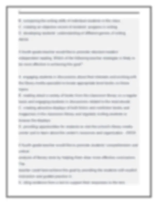 PECT PreK-4 Practice Test Module 2 Test Bank 2025-2026. Questions ...