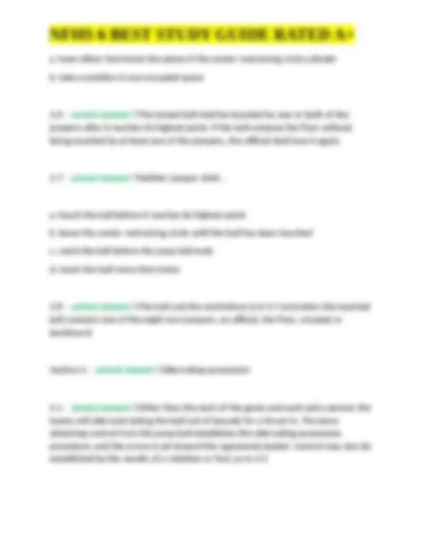 NFHS 6 BEST STUDY GUIDE RATED A+ | Exams Advanced Education | Docsity