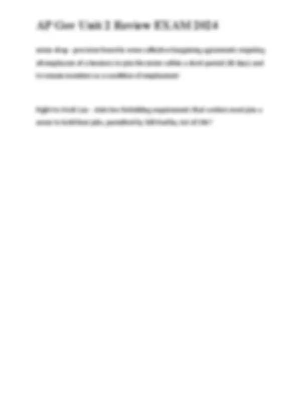 AP Government Unit 2 Exam Review 2024: Legislative Branch and Political ...
