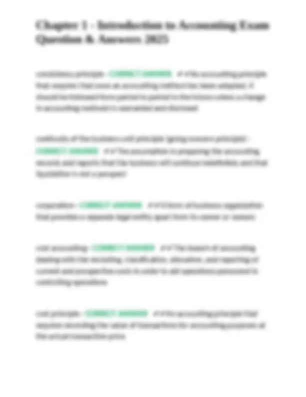 Chapter 1 - Introduction to Accounting Exam Question & Answers 2025 ...