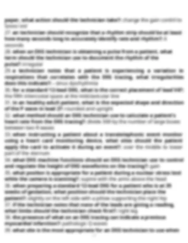 Certified EkG technician (CET) practice test 2.0 A revision quiz with ...