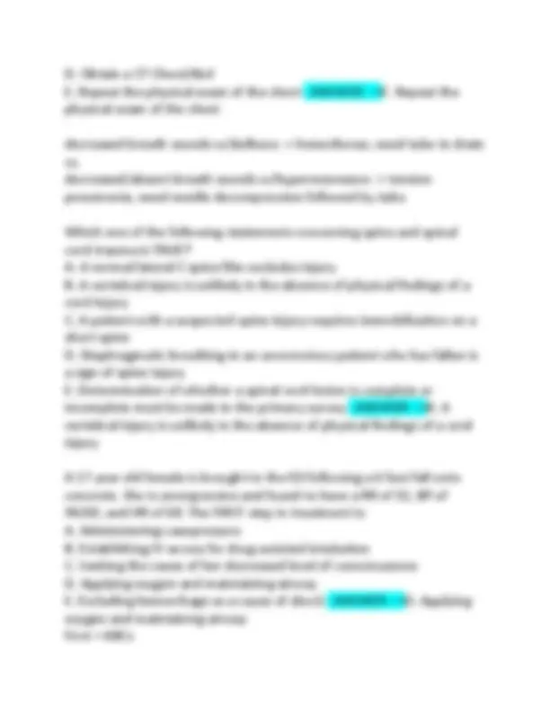 ATLS_10TH_EDITION_POST_TEST_1,2,3&4_EXAM_QUESTIO | Exams Nursing | Docsity