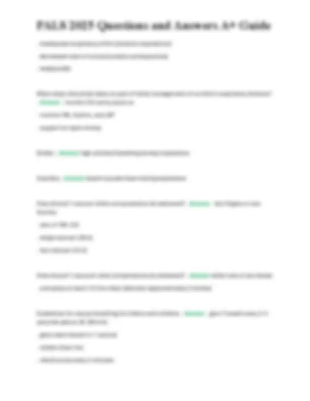PALS 2025 Questions and Answers A+ Guide | Exams Nursing | Docsity