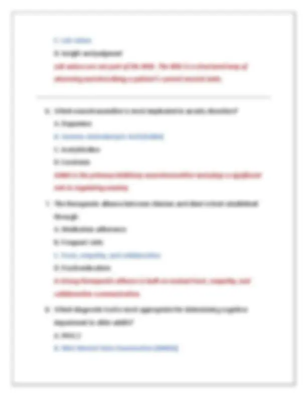 NRNP 6665 PMHNP CARE ACROSS THE LIFESPAN I MIDTERM PRACTICE EXAM 1 ...