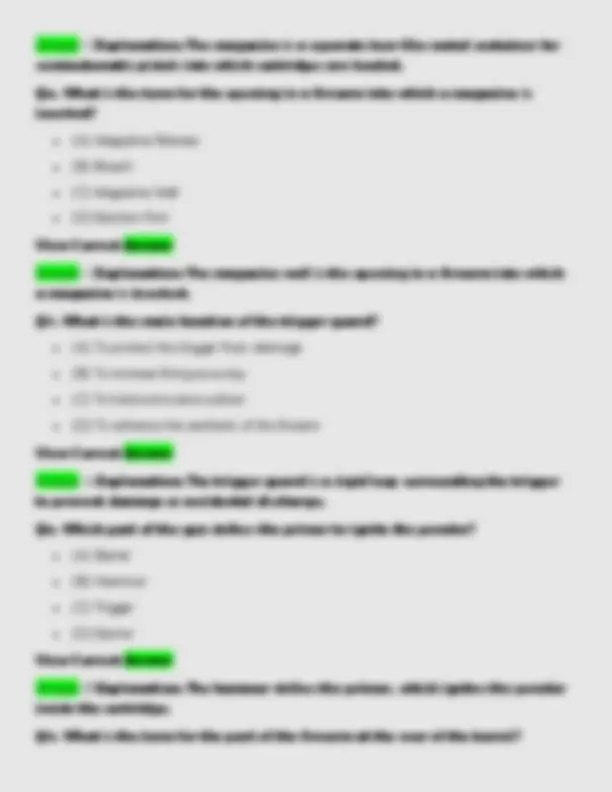 California FSC Knowledge Test “Parts of Gun” Quiz With Complete ...