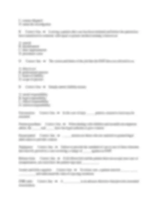 EMT Chapter 4 Medical, Legal, and Ethical Issues | 65 Questions And ...