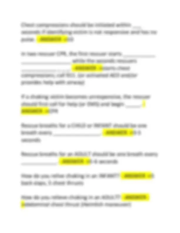 CPR TEST (25 QUESTIONS AND ANSWERS) LATEST VERSION UPDATED AND REVISED ...