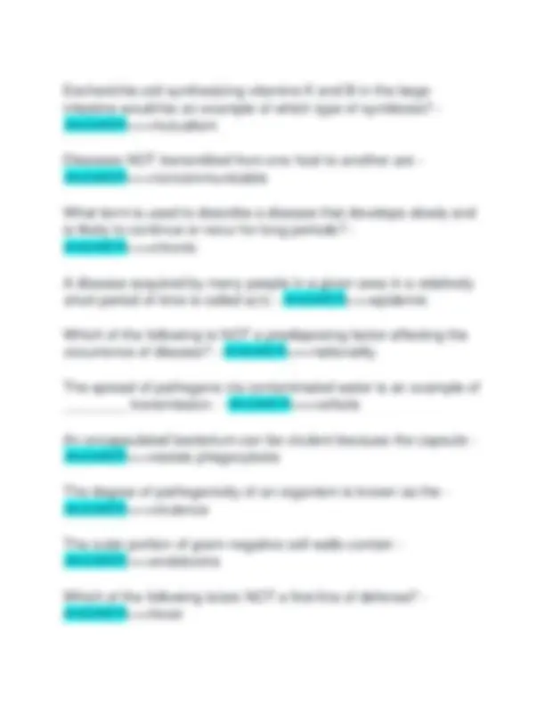 Microbiology Exam Questions and Answers: Comprehensive Study Guide | Exams Microbiology | Docsity