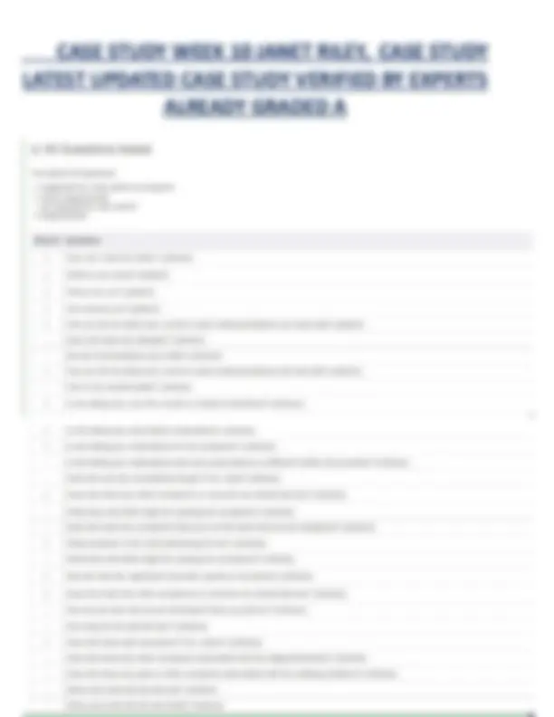 CASE STUDY WEEK 10 JANET RILEY, CASE STUDY LATEST UPDATED CASE STUDY ...