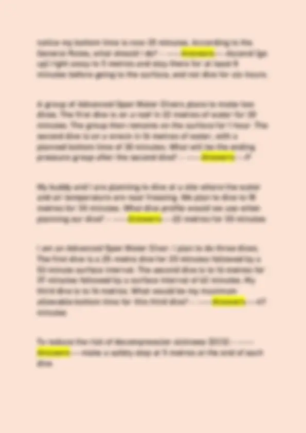 PADI RDP TABLE AND ERDPML EXAM NEWEST ACTUAL 2025/2026 WITH COMPLETE ...