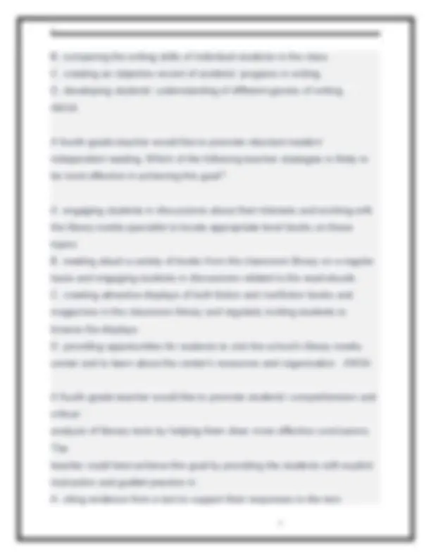 PECT PreK-4 Practice Test Module 2 Test Bank 2025-2026. Questions ...