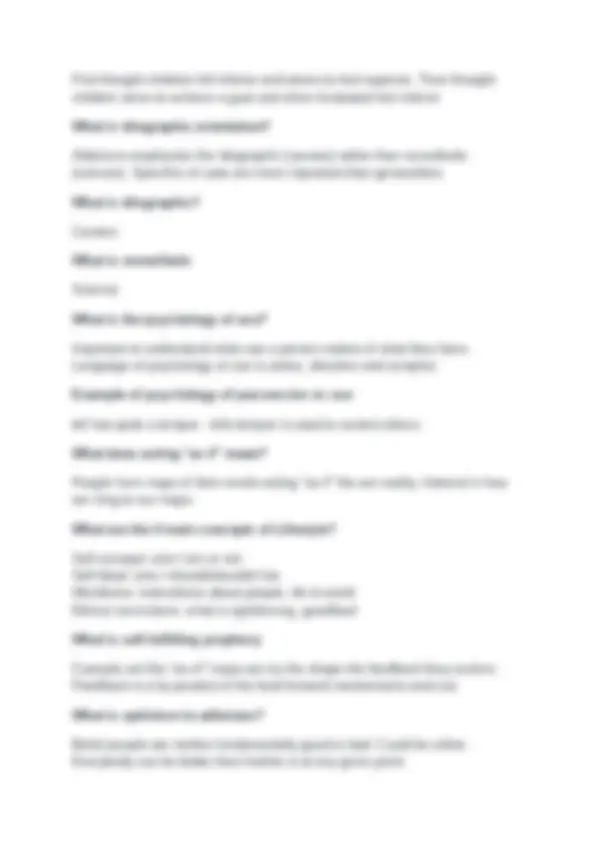 ADLERIAN PSYCHOTHERAPY EXAM QUESTIONS study set with 100% verified ...