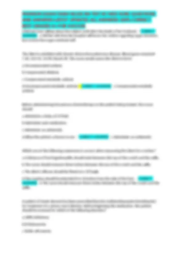 PEARSON EXAM CRAM NCLEX RN TEST #1 MED SURG QUESTIONS AND ANSWERS ...