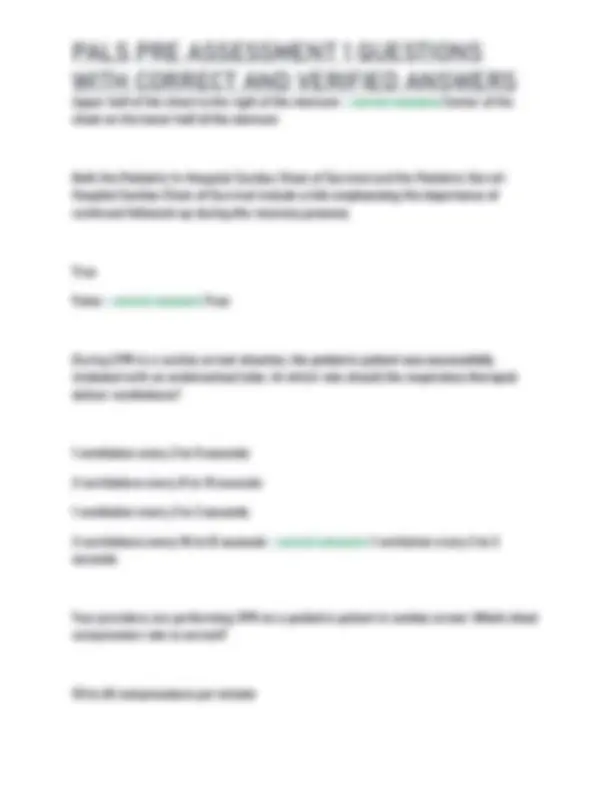 PALS PRE ASSESSMENT 1 QUESTIONS WITH CORRECT AND VERIFIED ANSWERS ...