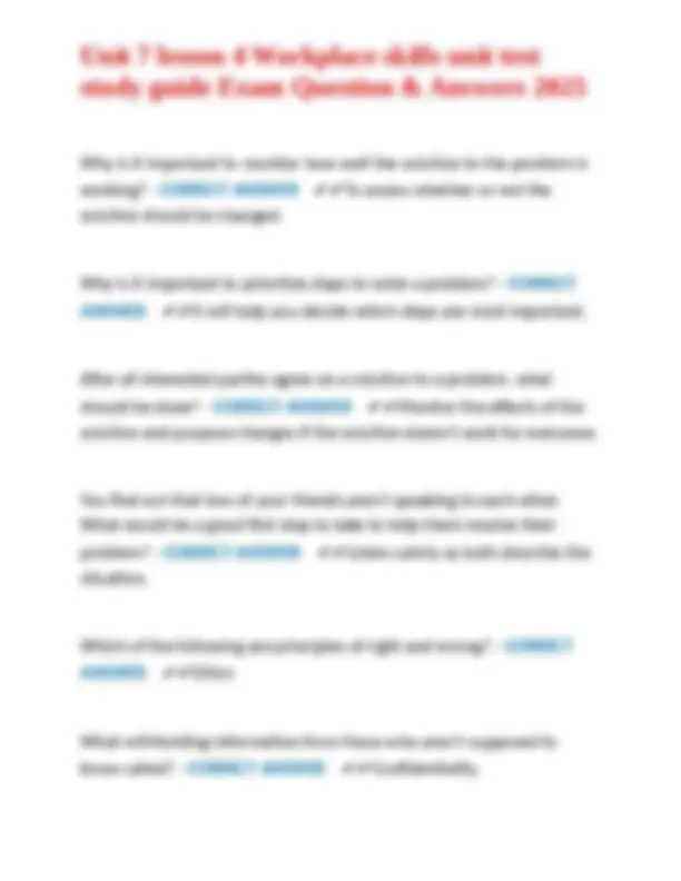 Workplace Skills Exam Study Guide: Questions & Answers | Exams Nursing ...