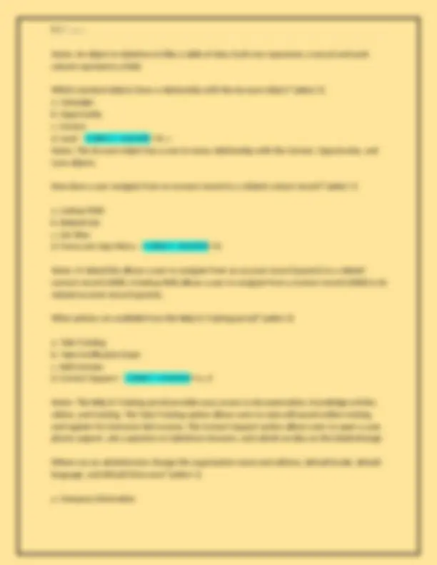 SFDC ADMIN 201 EXAM NEWEST ACTUAL EXAM COMPLETE ALL 270 QUESTIONS AND ...