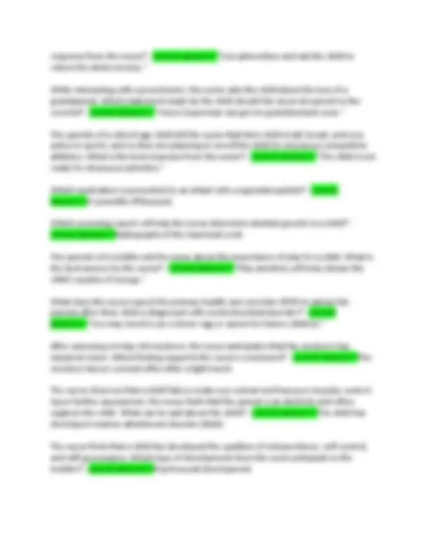 Pediatric Nursing: Growth and Development Exam Questions and Answers ...