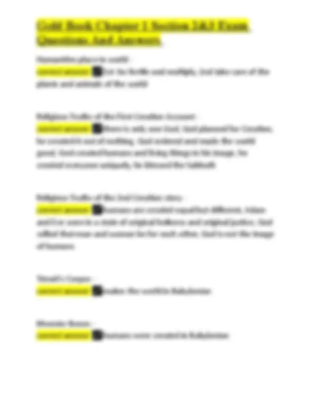 Gold Book Chapter 1 Section 2&3 Exam Questions And Answers. | Exams Advanced Education | Docsity