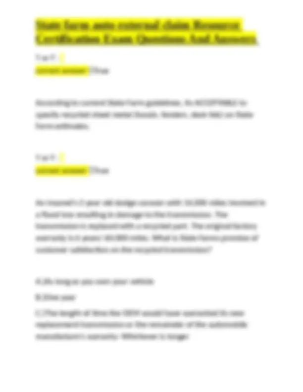 State farm auto external claim Resource Certification Exam Questions ...