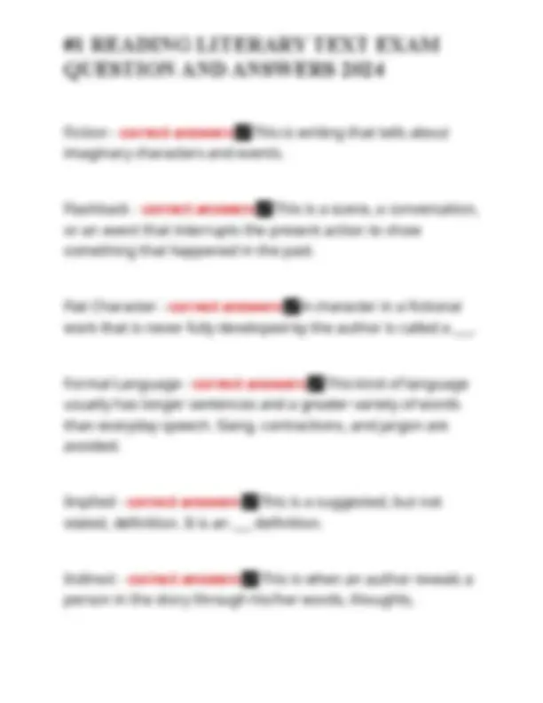 Literary Text Analysis: Key Terms and Concepts | Exams Nursing | Docsity