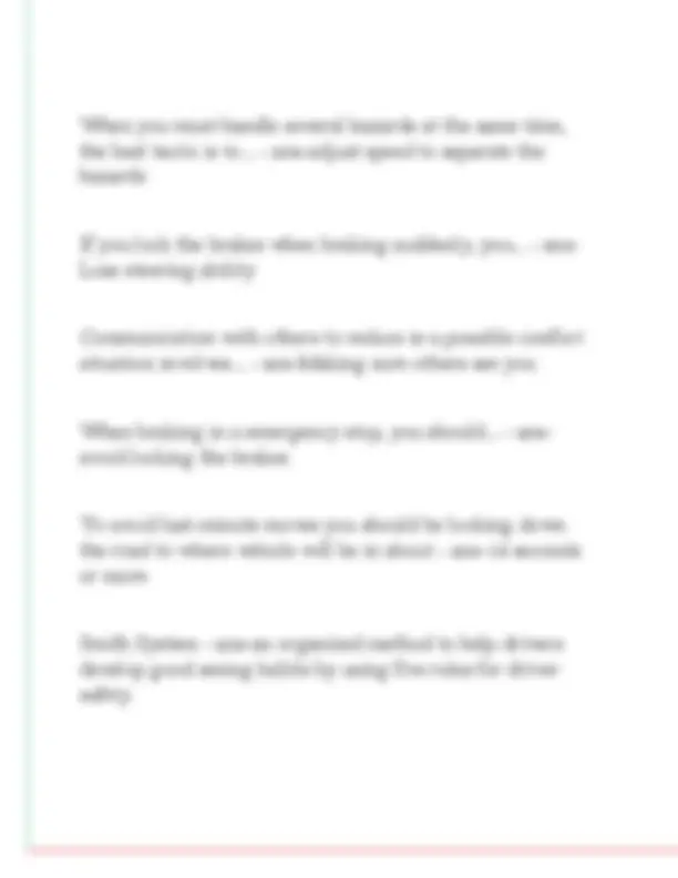 SOLUTION TO CHAPTER 5 DRIVERS ED TEST.pdf | Exams Nursing | Docsity