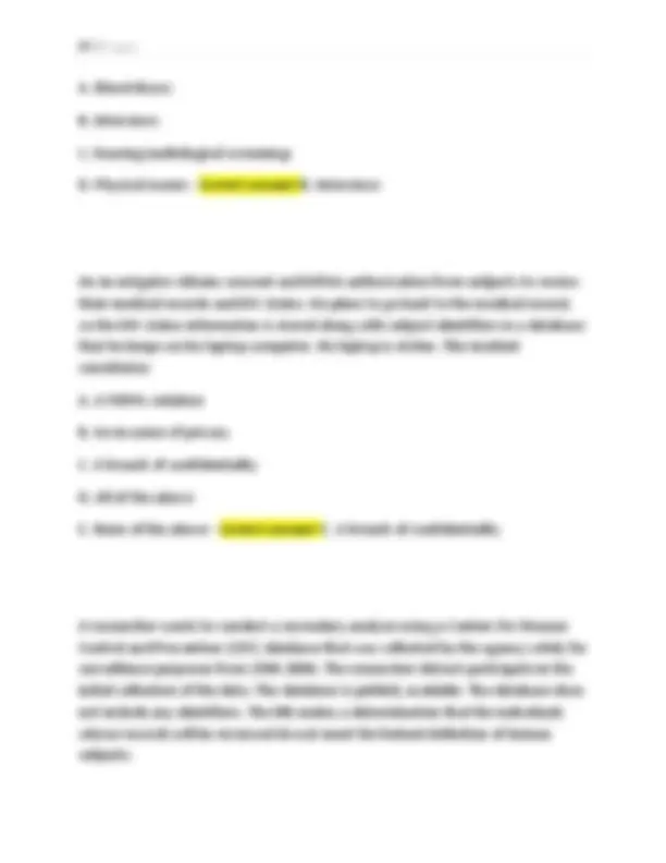 CITI Training, Modules 1-24 (Biomedical Research) | Comprehensive Exam ...