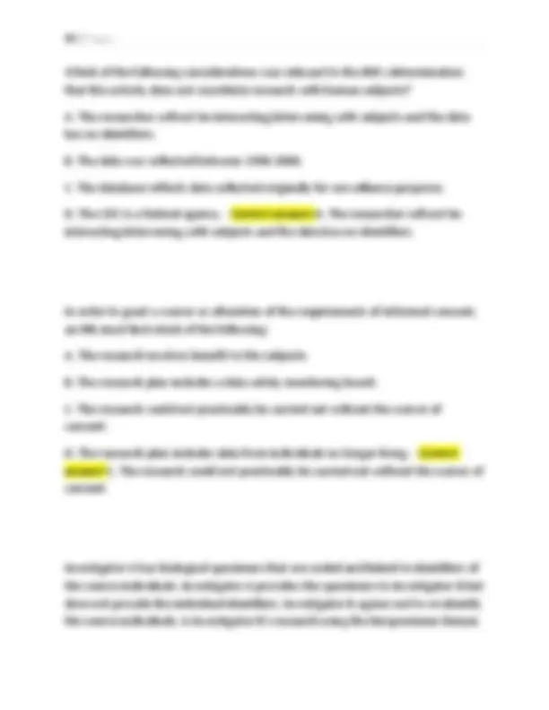 CITI Training, Modules 1-24 (Biomedical Research) | Comprehensive Exam ...