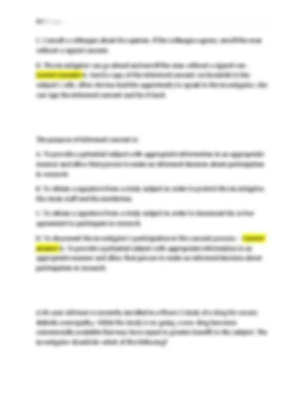 CITI Training, Modules 1-24 (Biomedical Research) | Comprehensive Exam ...