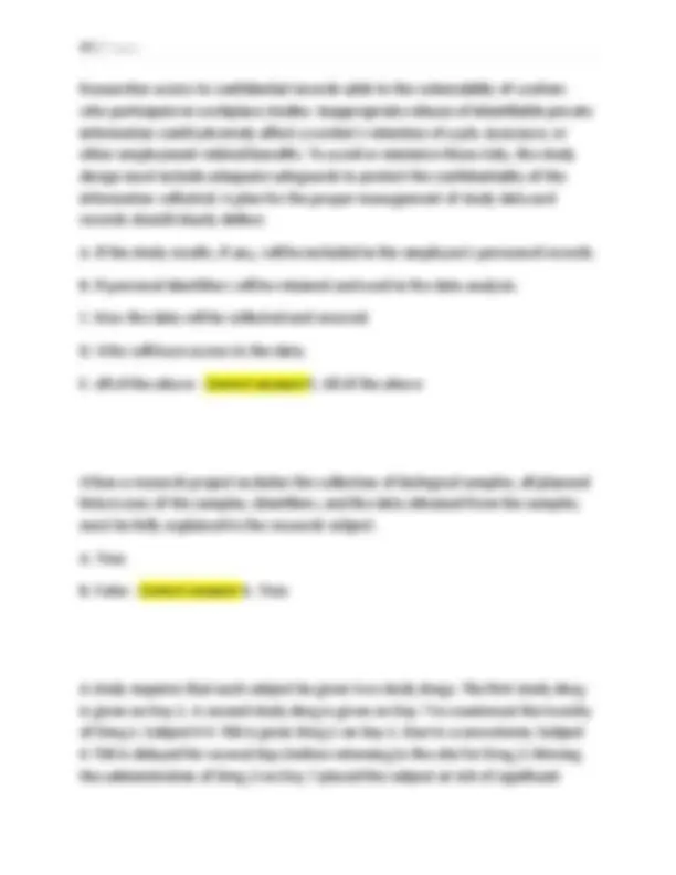 CITI Training, Modules 1-24 (Biomedical Research) | Comprehensive Exam ...