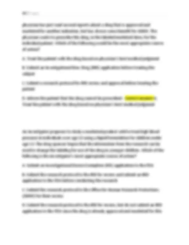 CITI Training, Modules 1-24 (Biomedical Research) | Comprehensive Exam ...