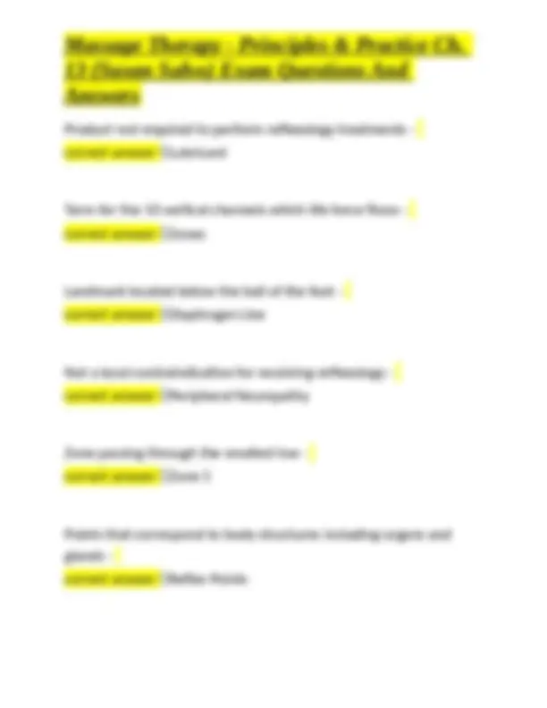 Massage Therapy - Principles & Practice Ch. 13 (Susan Salvo) Exam ...