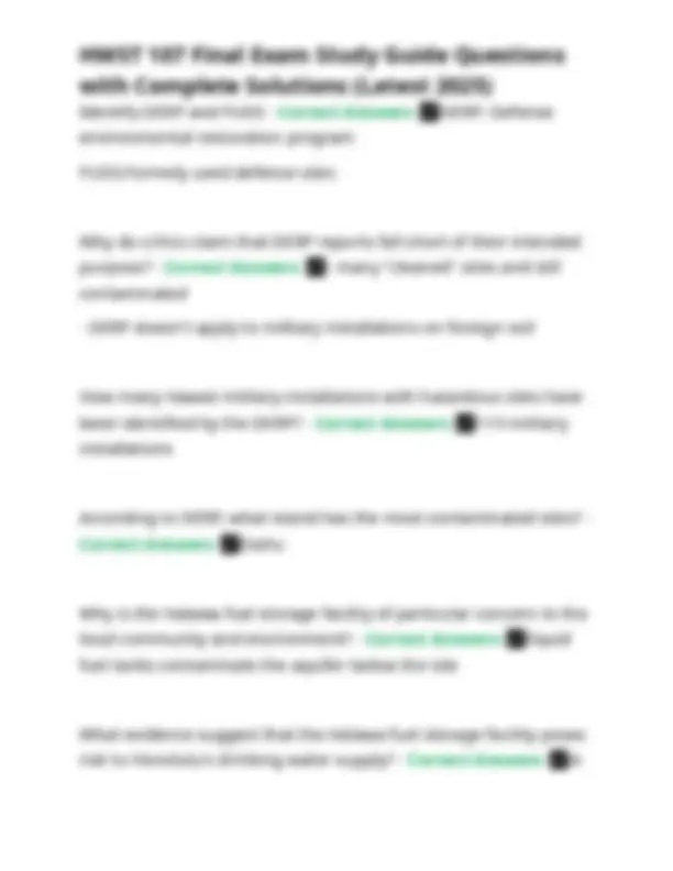 HWST 107 Final Exam Study Guide Questions with Complete Solutions ...