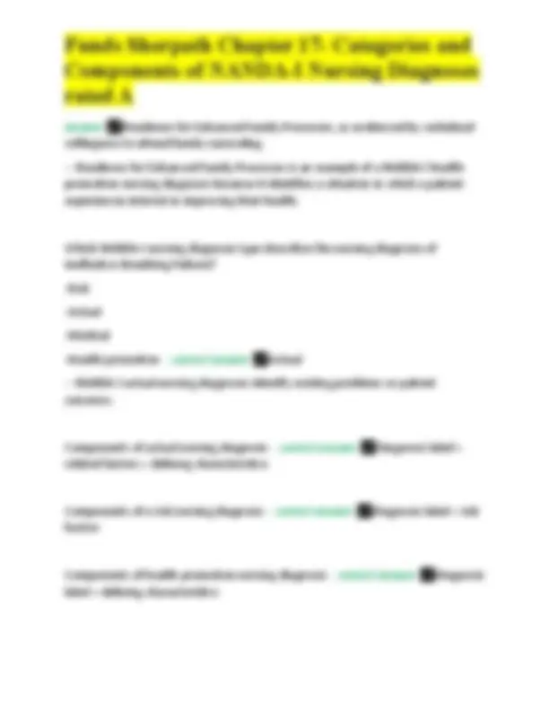 Funds Sherpath Chapter 17- Categories and Components of NANDA-I Nursing ...