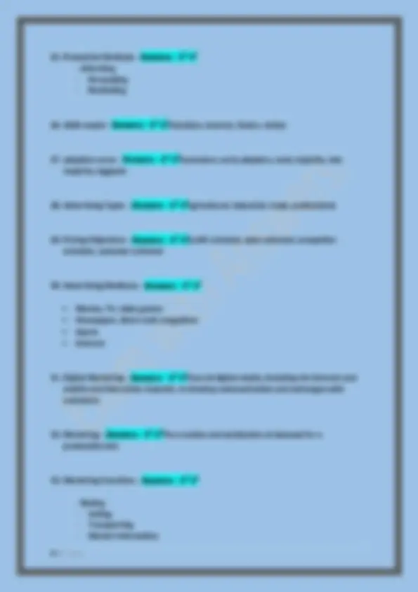 MGT 8803 – Marketing Strategy and Value Creation. | Exams Marketing | Docsity