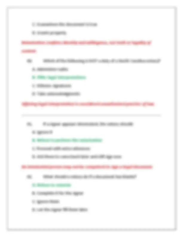 NORTH CAROLINA NOTARY PUBLIC PRACTICE EXAM QUESTIONS AND CORRECT ...