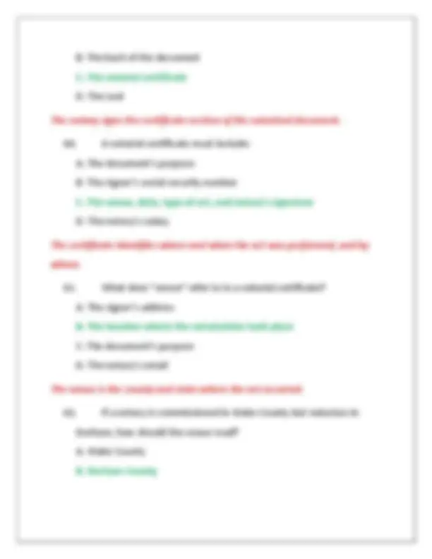 NORTH CAROLINA NOTARY PUBLIC PRACTICE EXAM QUESTIONS AND CORRECT ...