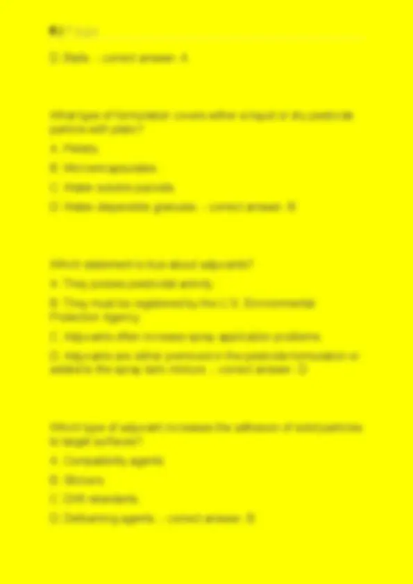 NATIONAL PESTICIDE APPLICATOR CERTIFICATION CORE MANUAL PRACTICE EXAM ...