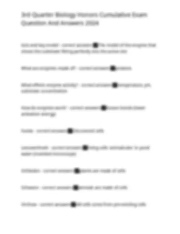 Biology Honors Exam Q&A: Cell Biology, Genetics, and Biochemistry ...