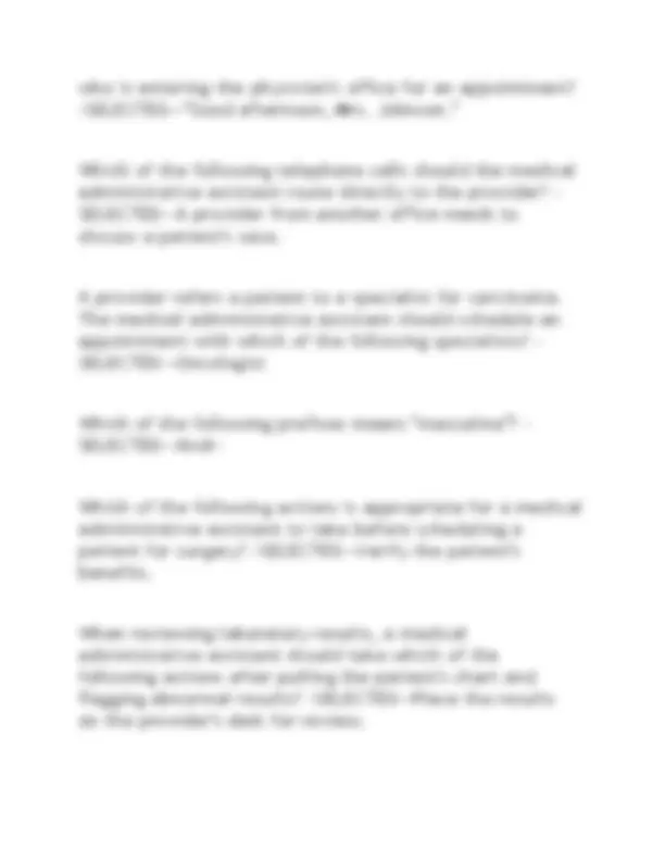 CMAA Practice Test Questions 2025/2026: Medical Administrative ...