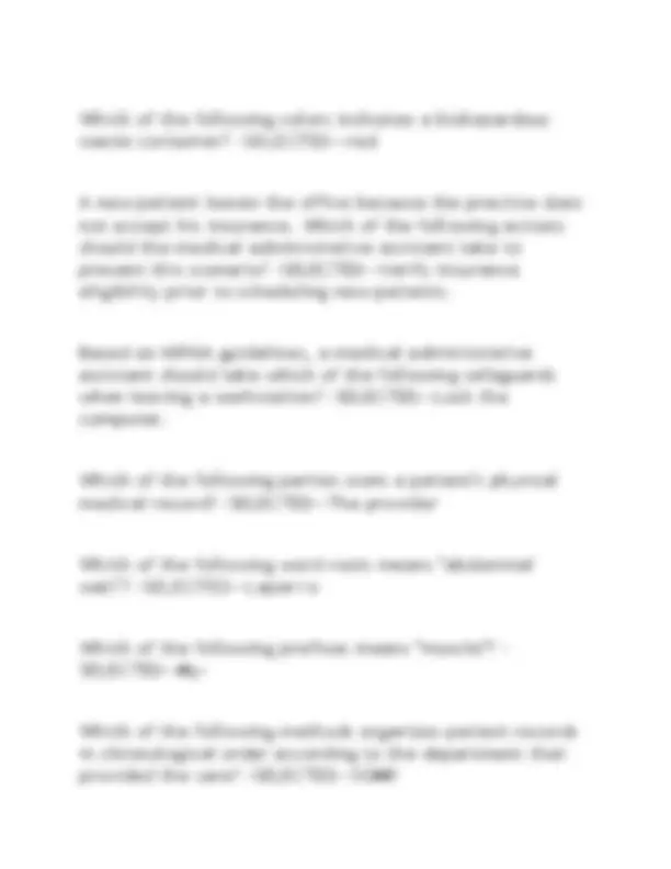 CMAA Practice Test Questions 2025/2026: Medical Administrative ...