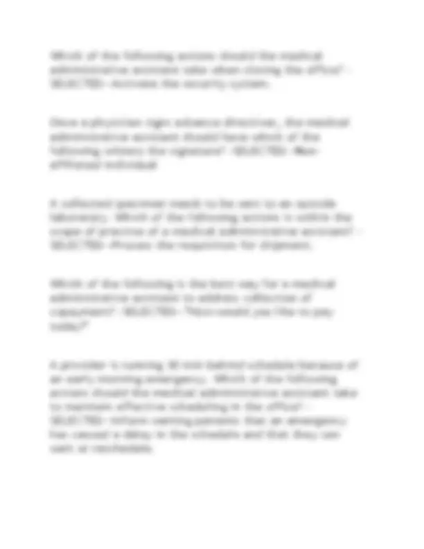 CMAA Practice Test Questions 2025/2026: Medical Administrative ...