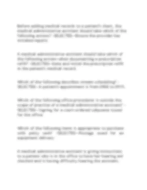 CMAA Practice Test Questions 2025/2026: Medical Administrative ...